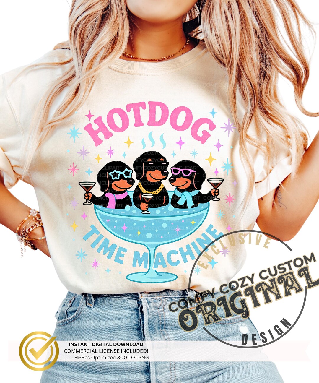 Dachshund Hot Dog Time Machine Sausage Dog Png for Doxymama, Doxie Mom ...