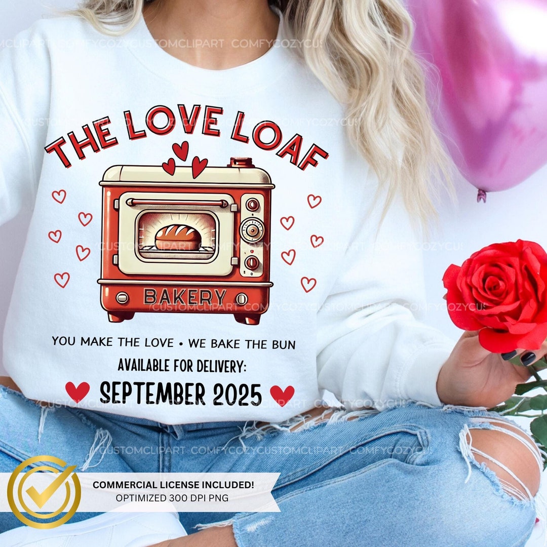 Cute Retro BAKERY Shower Pregnancy Reveal Png|bun in the Oven|baby ...