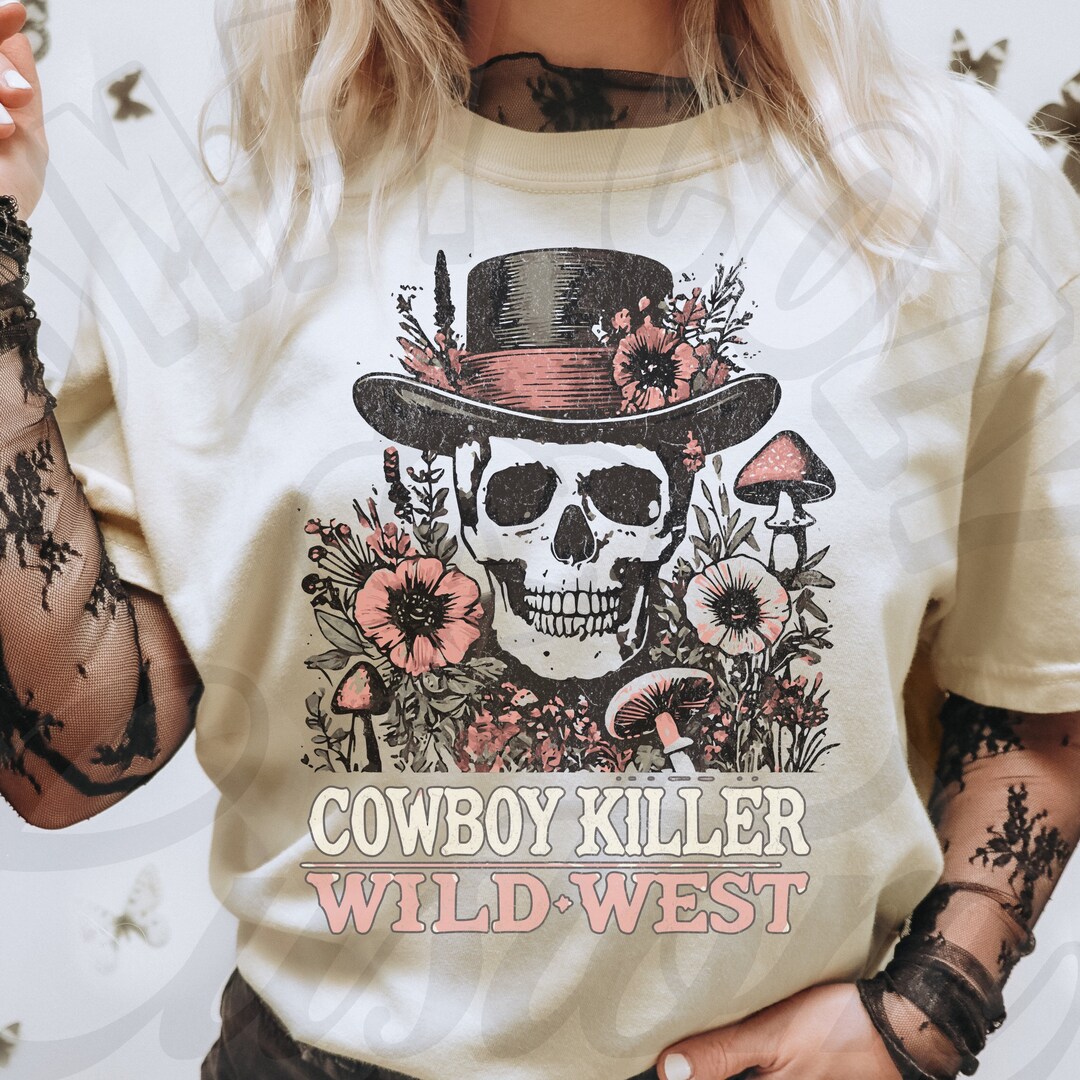 Cute Cowboy Killer Dark Cottagecore Tshirt Gift for Country Western ...