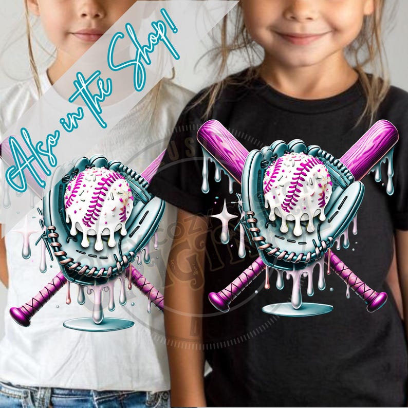 Dripping Softball Glove & Bats PNG | Sports Drip Design - Etsy