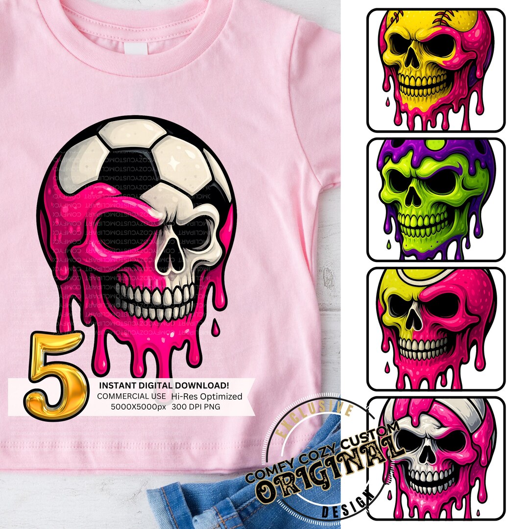 Spooky Icecream Sportsballs Png BUNDLE Ice Cream Drips|skeleton Soccer ...