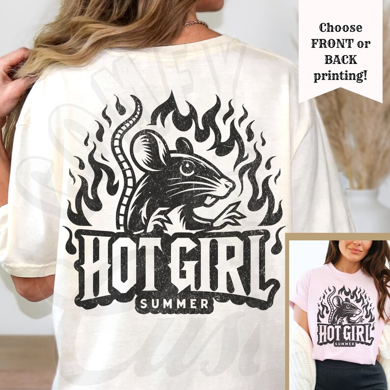 Funny Retro Hot Rat Girl Summer Tshirt Gift for Bestie Friend Rodent ...
