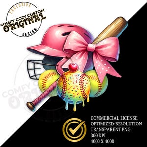 Softball Cherry on Top Ice Cream Melting Drippy Coquette Softball ...