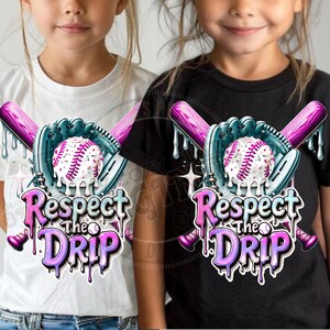 Baseball Ice Cream Drip Pink Purple Teal Blue Girly Baseball PNG ...