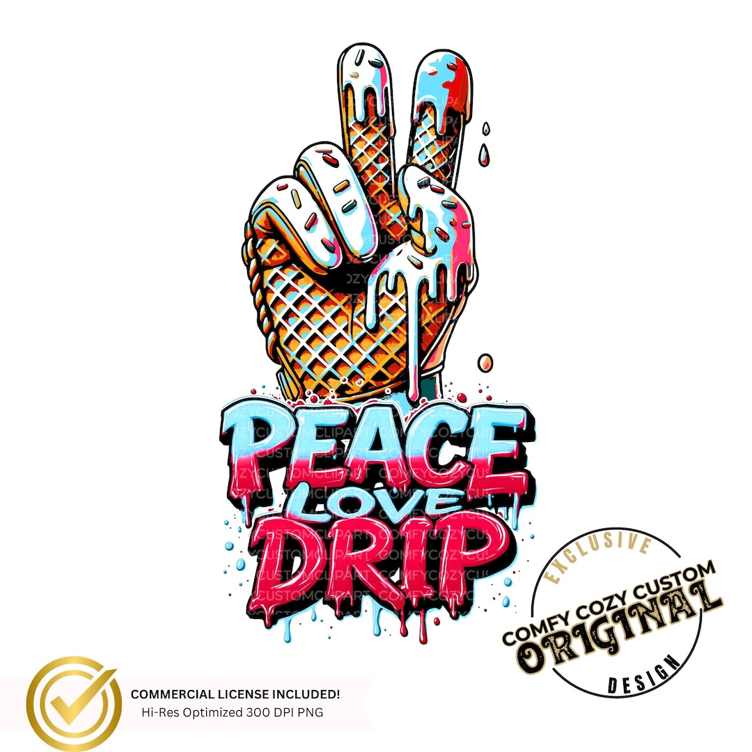 Peace Love Drip|bat Glove|respect the Drip Baseball Ice Cream Drips Png ...