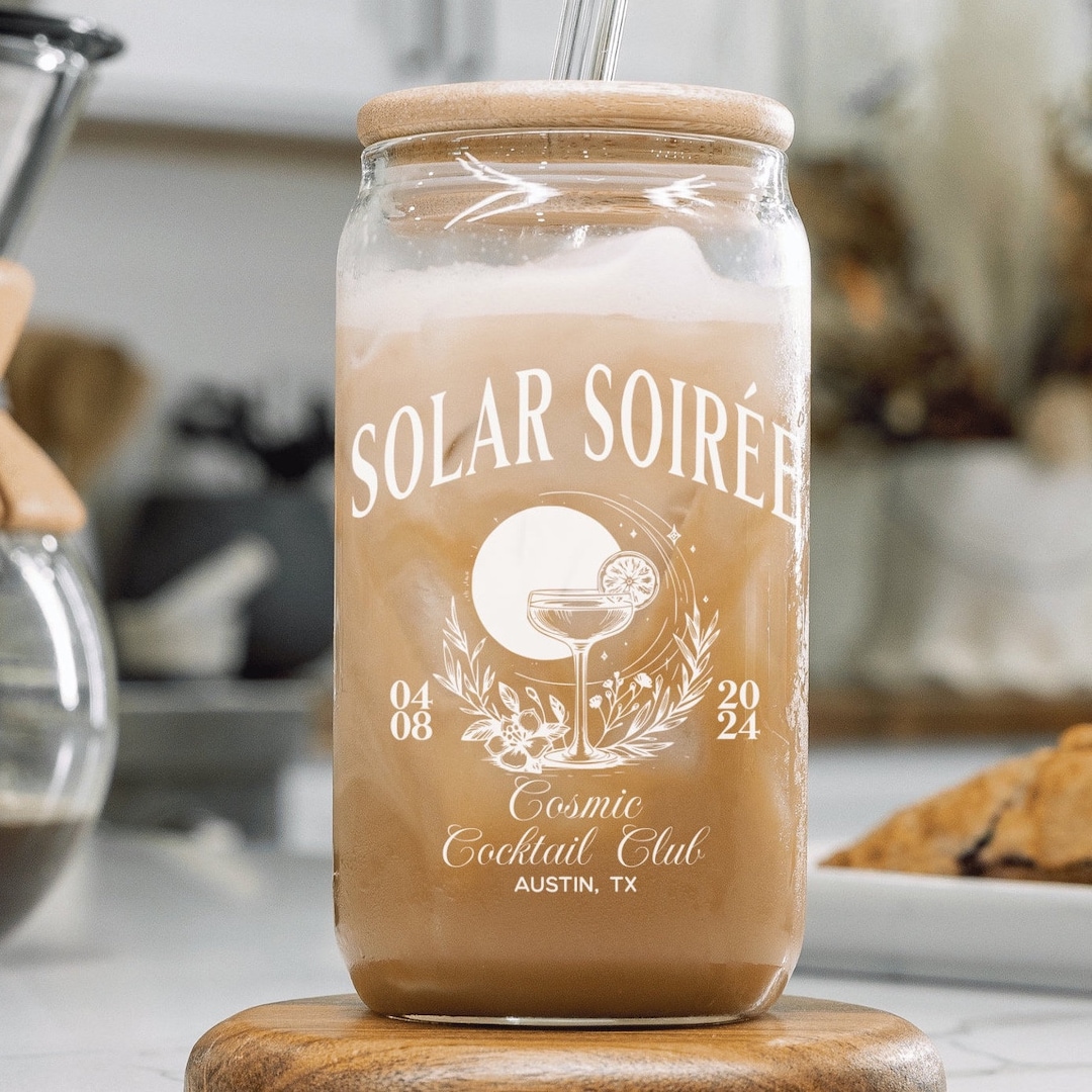 Personalized Total Solar Eclipse Girls Trip Soda Can Glass Jar Gift for ...