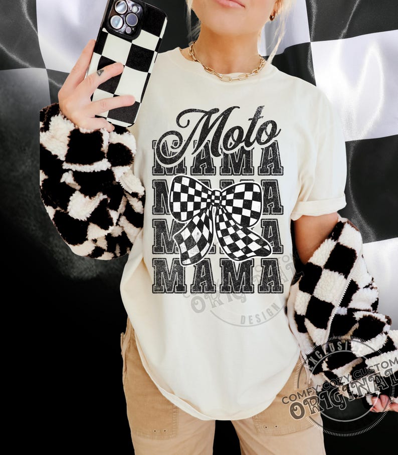 Moto Mama Png Set Retro Checkers Flag Bow L Coquette Moms Club ...