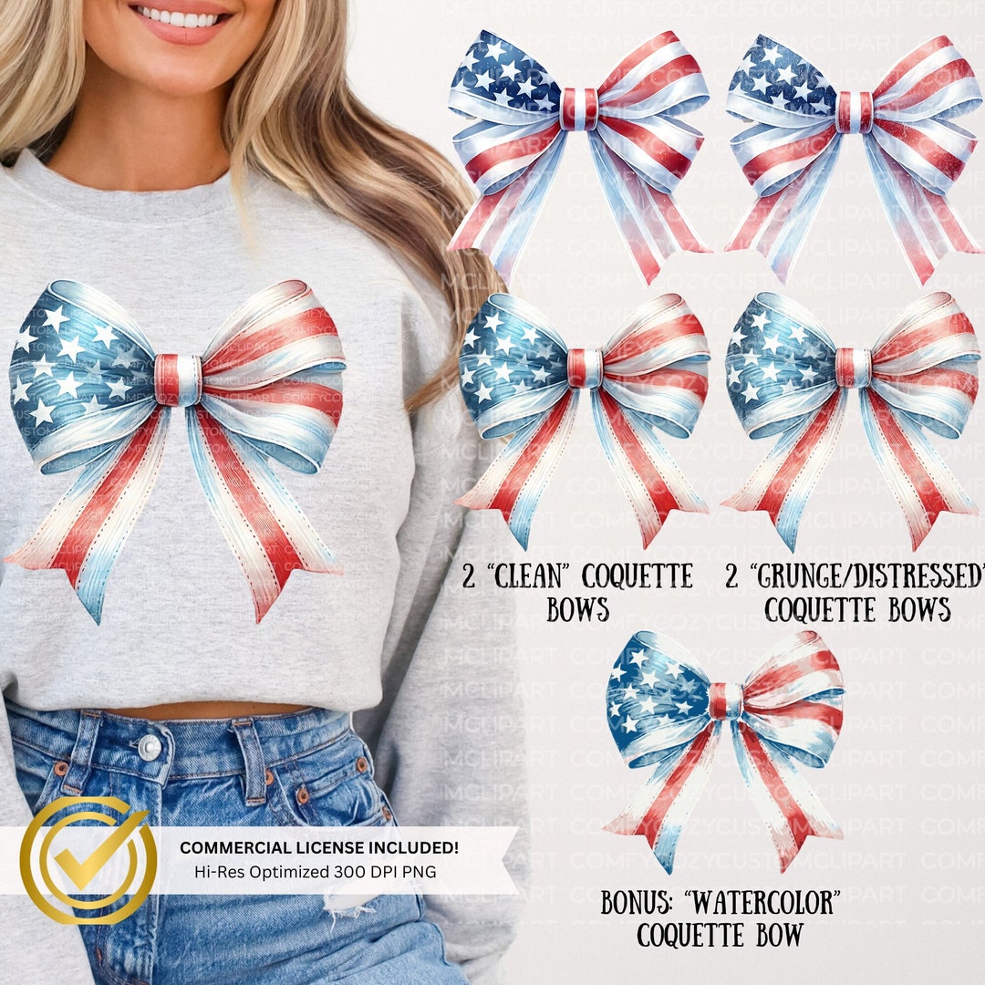 Cute Election 2024 Stars Stripes PNG Bundlecoquette Bow Clip Art for ...