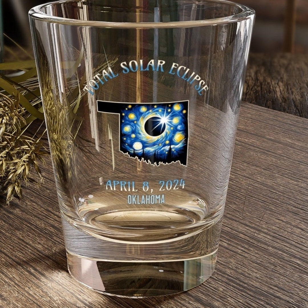 Custom Oklahoma Eclipse Shot Glass Gift| April 8 2024 Total Solar ...