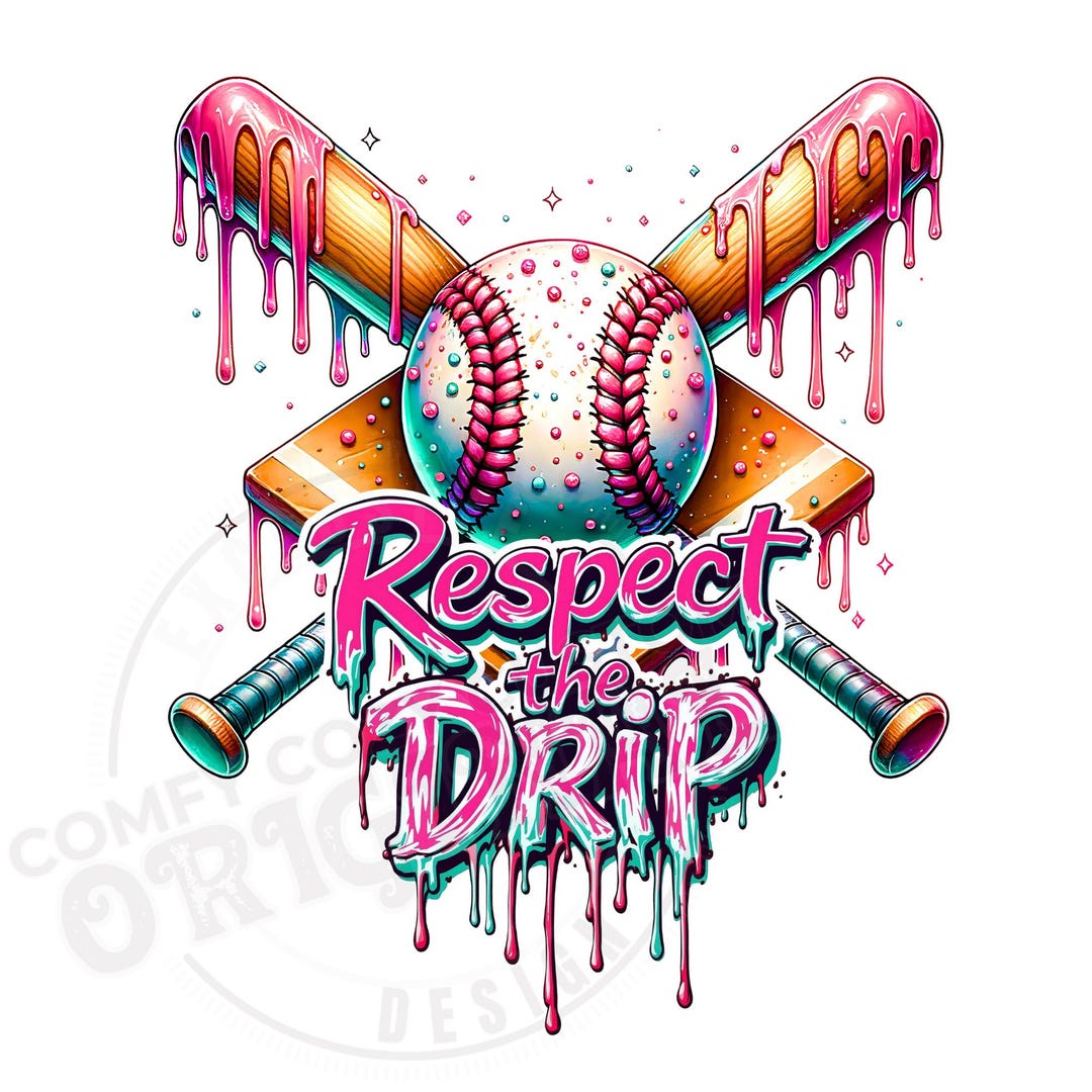 Baseball Ice Cream Drip PNG for Diy Teeshirt|ice Cream Sprinkle DTF Digital File|drippy Base ...