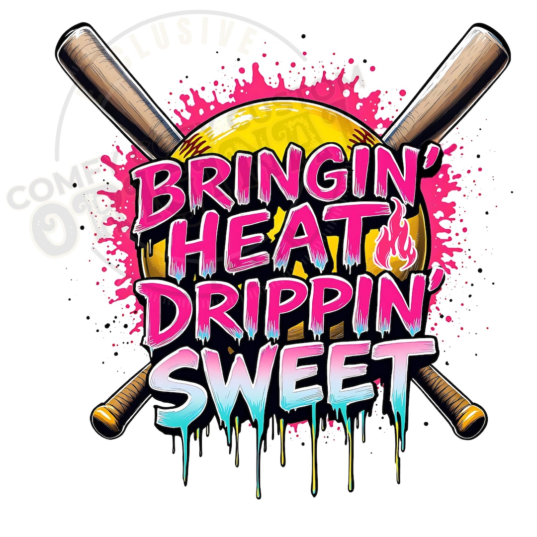 Cute Softball Melt Ice Cream Glove Drippy Bat Ball|softball Dripping ...