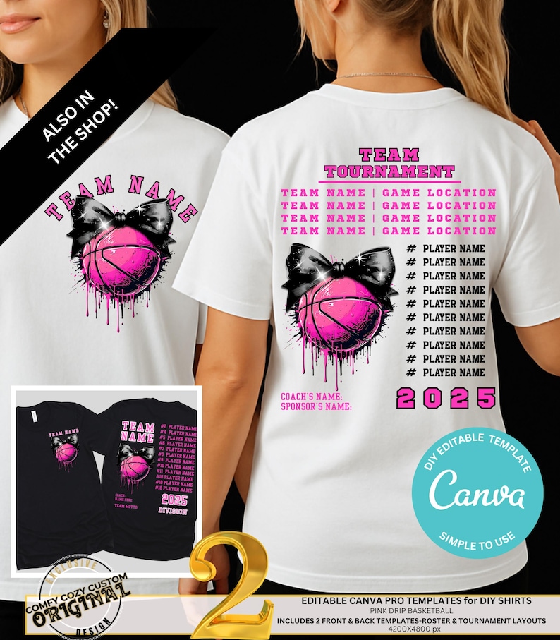 Editable Canva Template Drip Basketball Tournament & Roster Shirt ...