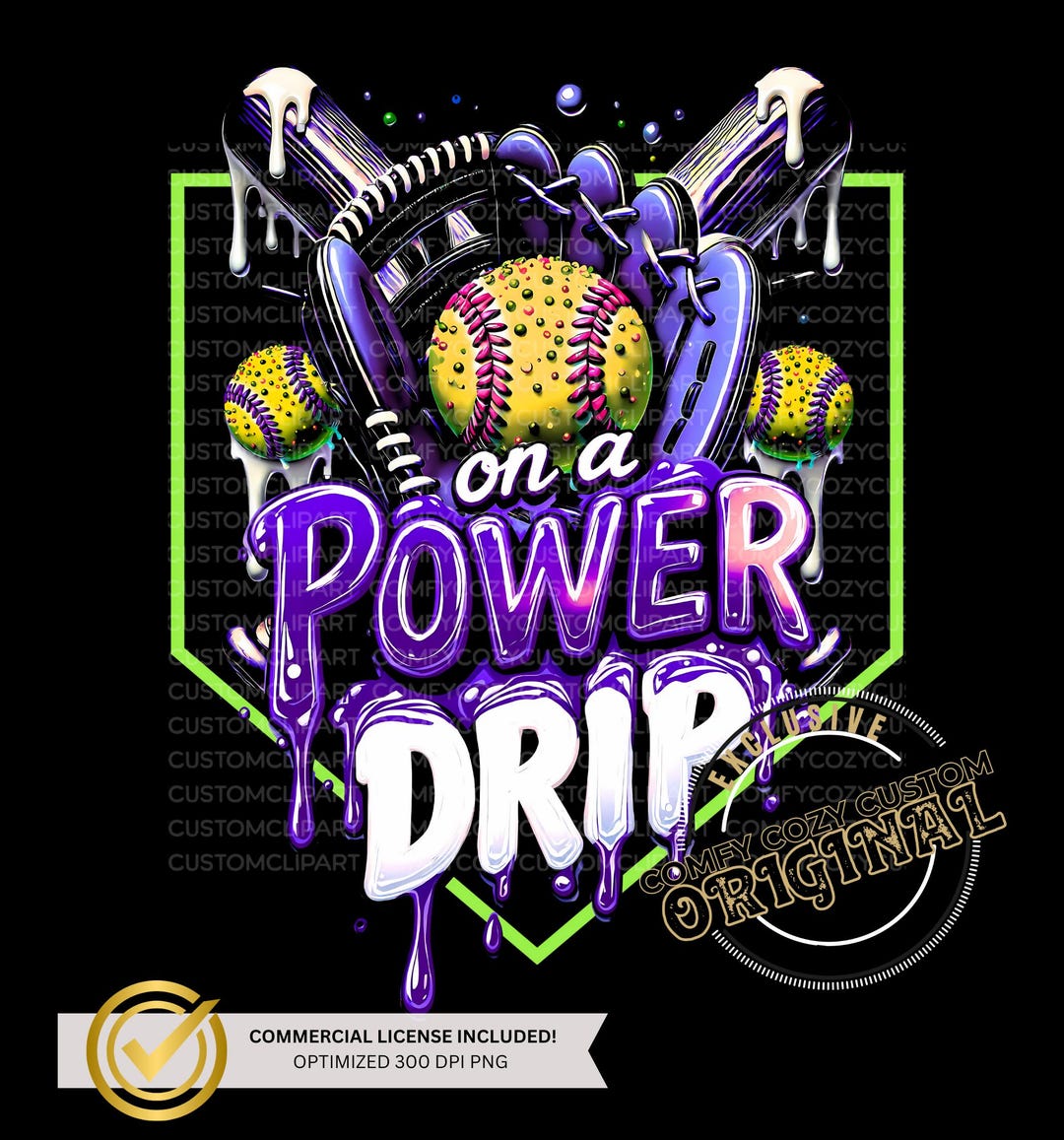Dripping Softball Sports Drip Drippy Icecream Png|purple Pink Gray Lime ...