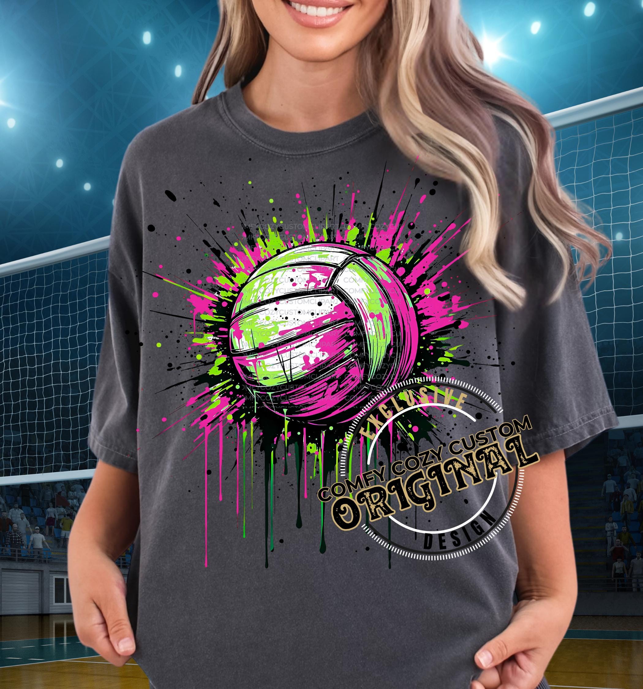 Neon Coquette Y2K Volleyball Melt Ice Cream Drippy Ball PNG Bundle ...