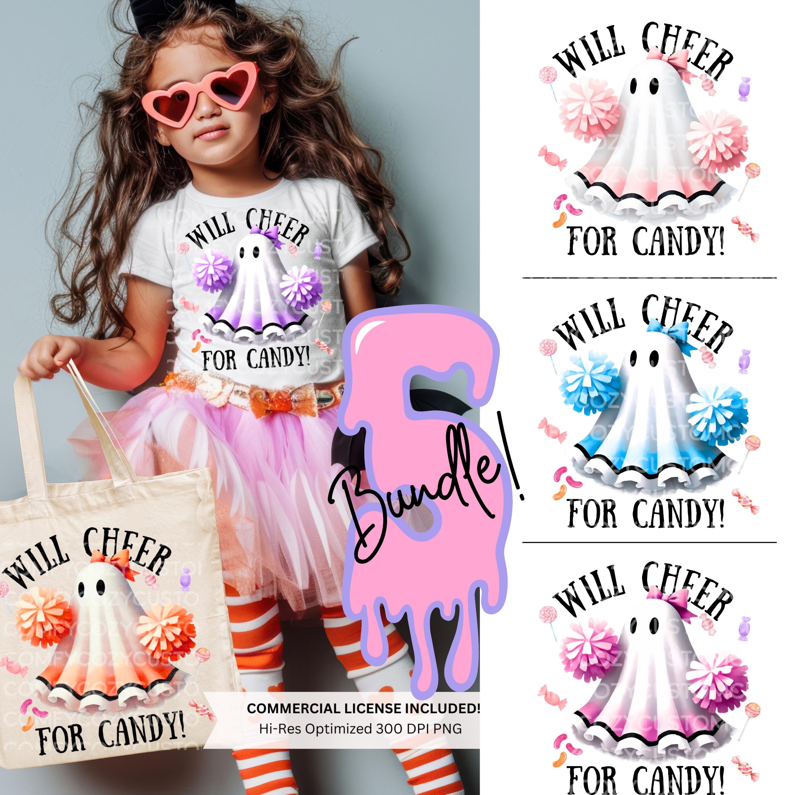 Cute Ghosts Cheerleader Coquette Ghost PNG BUNDLE Instant Digital ...