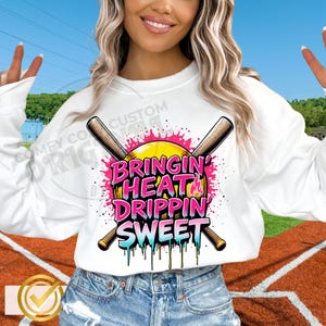 Cute Softball Melt Ice Cream Glove Drippy Bat Ball|softball Dripping ...