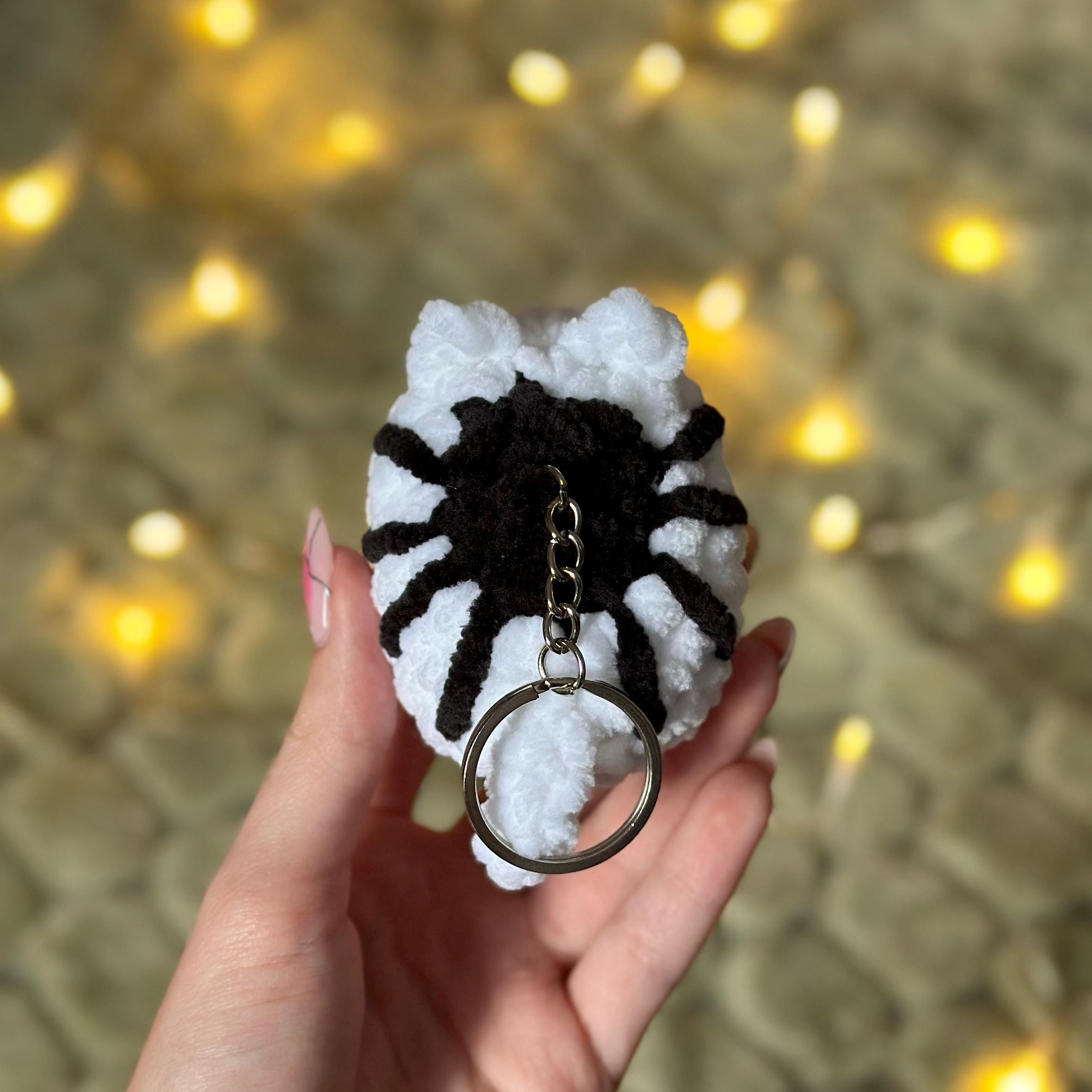 Skeleton and Spider Cats Crochet Plushie Keychains Perfect Matching ...