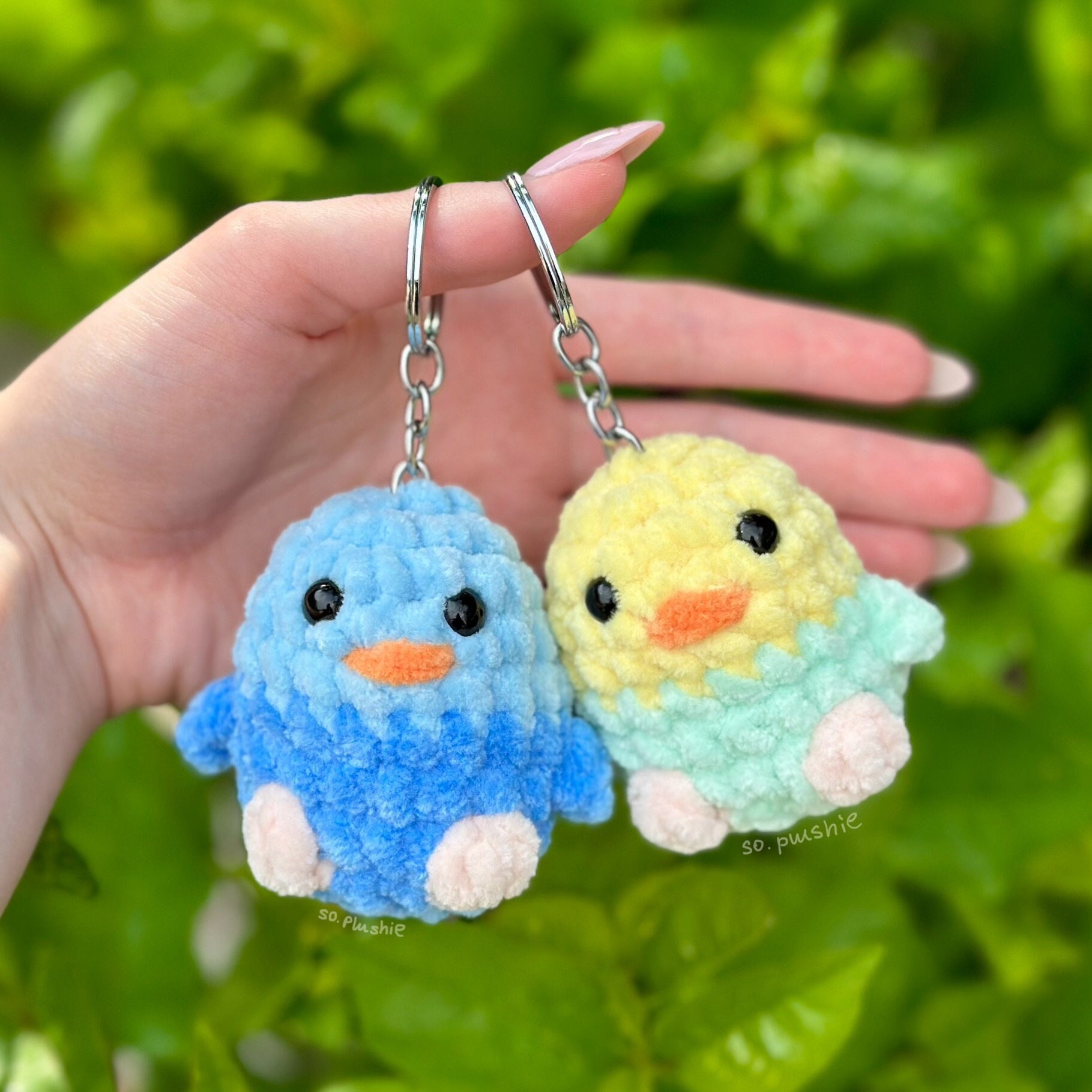 Kissing Birds Keychains Crochet Matching Birds Keychains Cute Matching ...