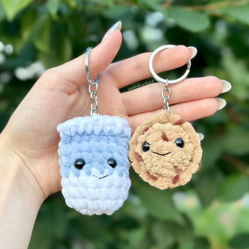 Cookie and Milk Crochet Handmade Matching Keychains Plushie KISSING ...