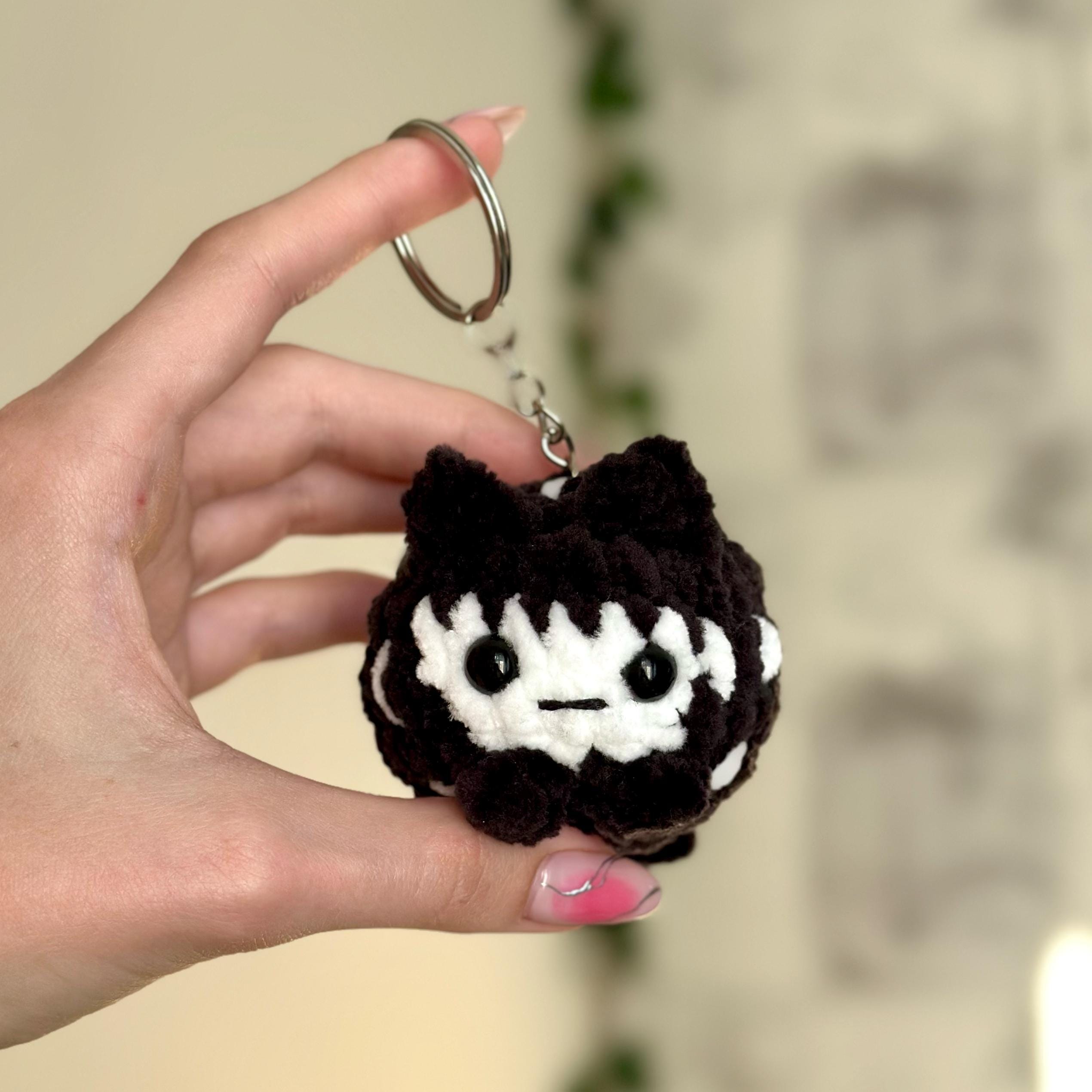 Skeleton and Spider Cats Crochet Plushie Keychains Perfect Matching ...