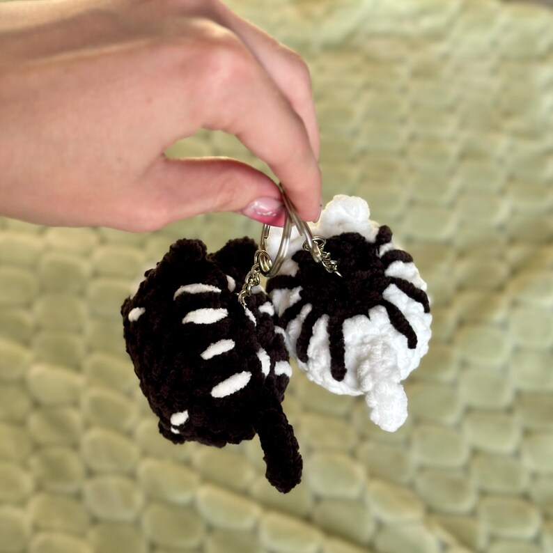 Skeleton and Spider Cats Crochet Plushie Keychains Perfect Matching ...