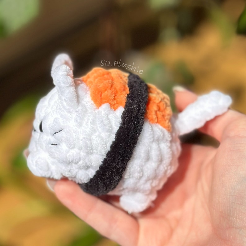 Crochet Sushi Cat Cute Little Keychain Sushi Cat Gift Crochet Minicat ...