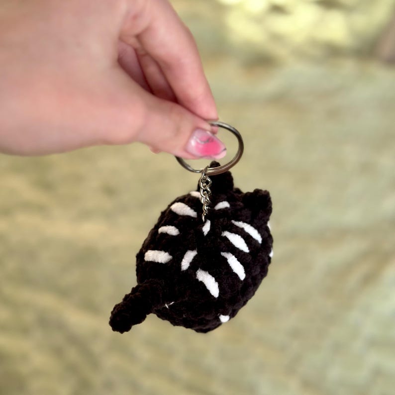 Skeleton and Spider Cats Crochet Plushie Keychains Perfect Matching ...