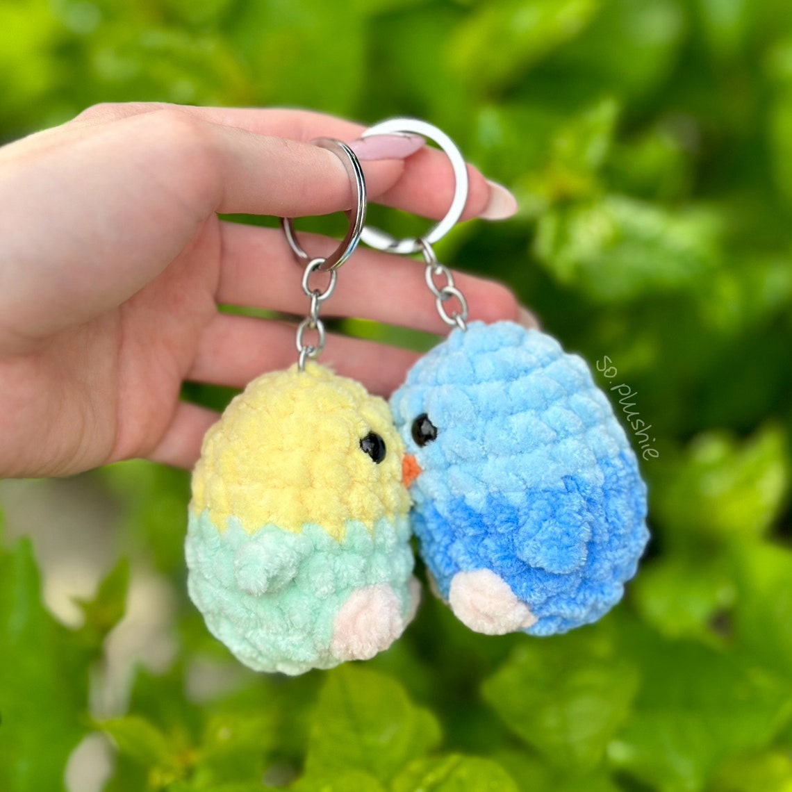 Kissing Birds Keychains Crochet Matching Birds Keychains Cute Matching ...