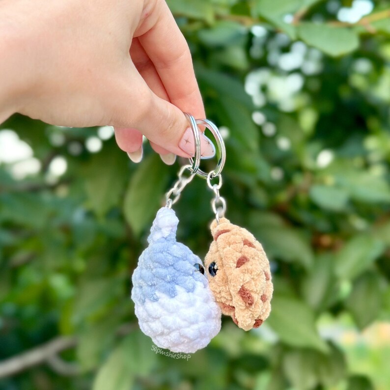 Cookie and Milk Crochet Handmade Matching Keychains Plushie KISSING ...