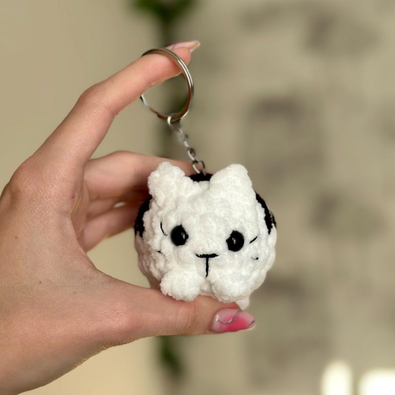 Skeleton and Spider Cats Crochet Plushie Keychains Perfect Matching ...