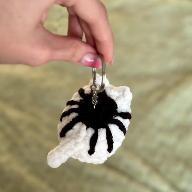 Skeleton and Spider Cats Crochet Plushie Keychains Perfect Matching ...