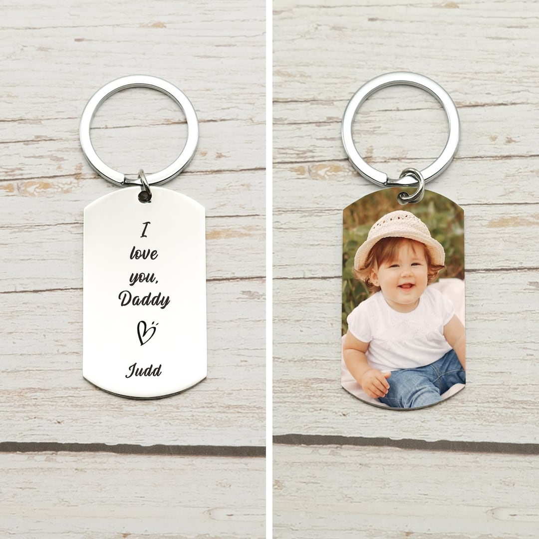 Personalized Dad's Keychain,custom Photo Keychain,first Father's Day ...