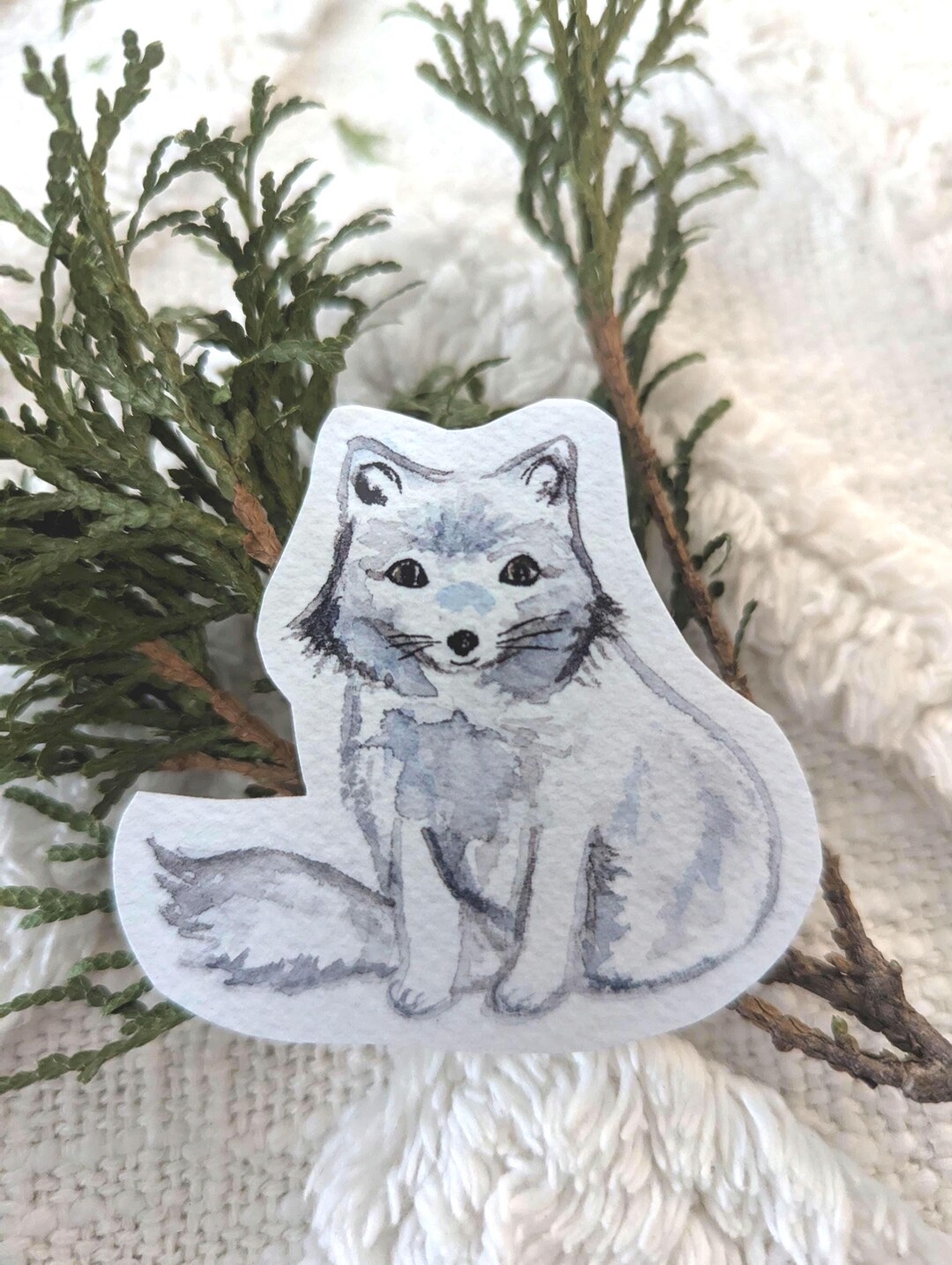 Baby Arctic Fox Sticker | Adorable Fox Kit Sticker | Winter Fox | Pup ...