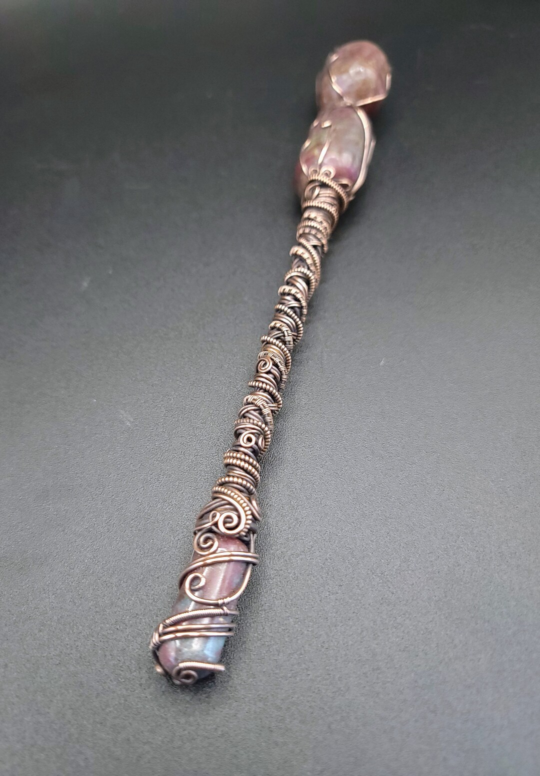 Ruby in Kyanite Altar Wand, Altar Wand, Ritual Tool, Copper and Crystal ...