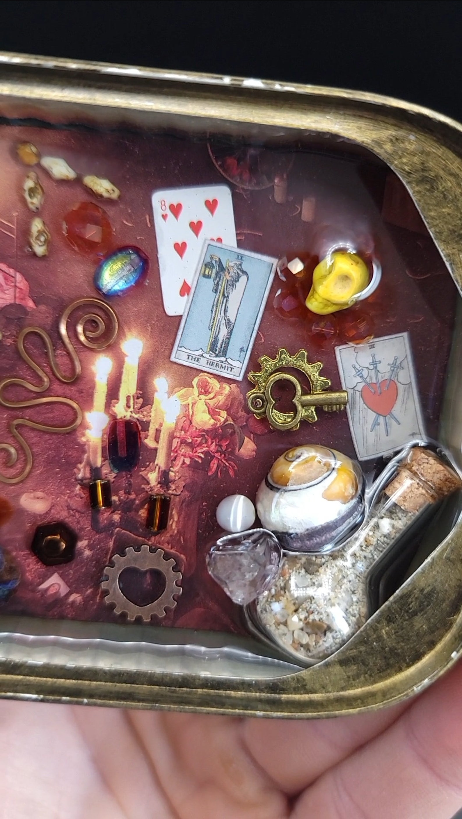 Ofrenda, Mini Collage, Sardine Can Crafts, Refrigerator Magnet, Tiny ...