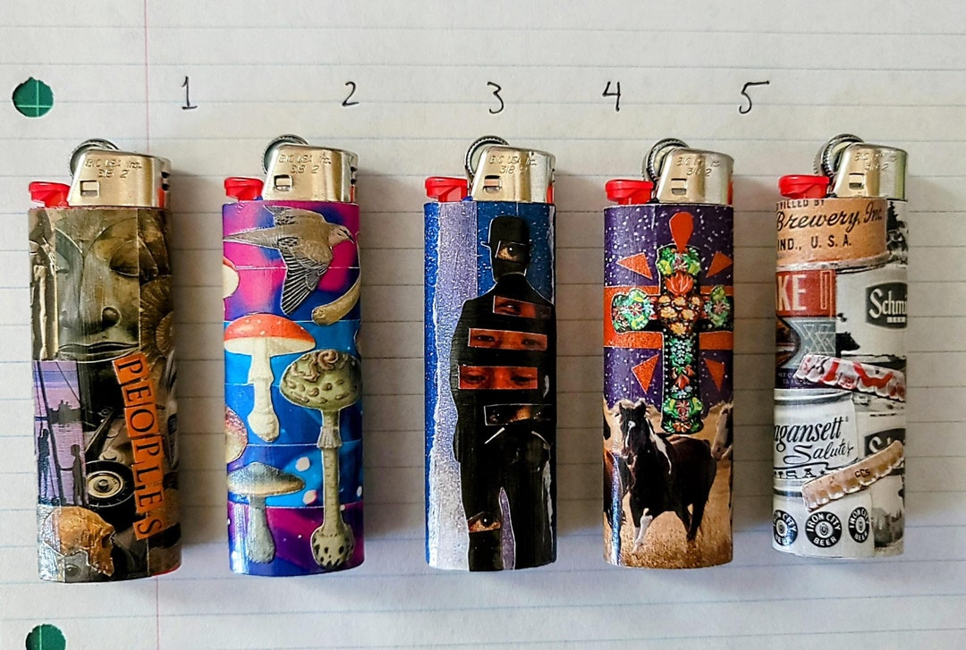 Bic Classic Lighter, Handcut Collage, Original Collage, Customized Lighter, Handmade Art Lighter ...