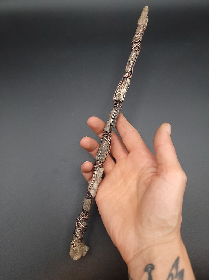 Petrified Wood Wand: Copper Wrapped Altar Ritual Tool (13") - Etsy