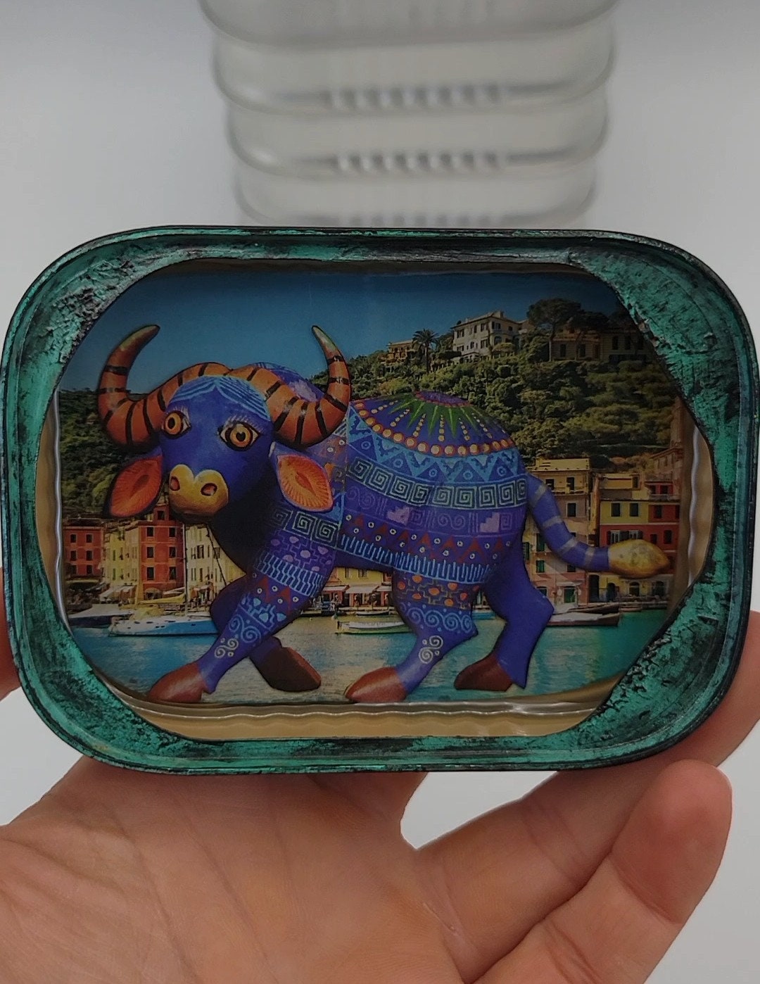 Bullish, Mini Collage, Sardine Can Crafts - Etsy