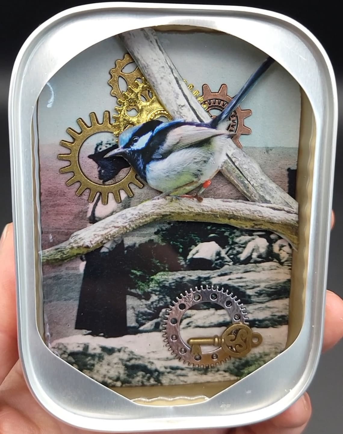 Sardine Can Collage: Resin Art Refrigerator Magnet - Etsy