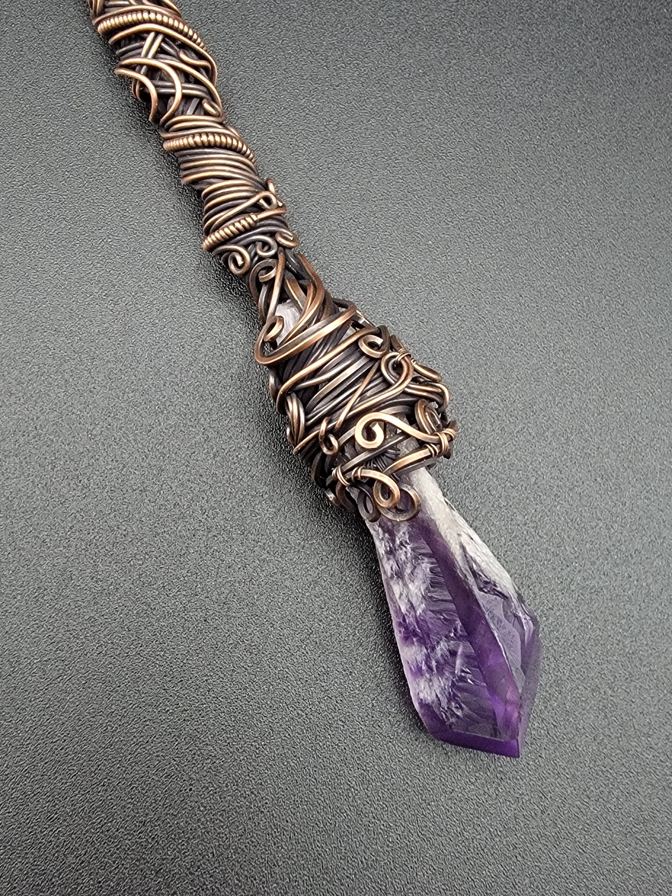 Amethyst Wand, Altar Wand, Ritual Tool, Copper and Crystal Wand - Etsy