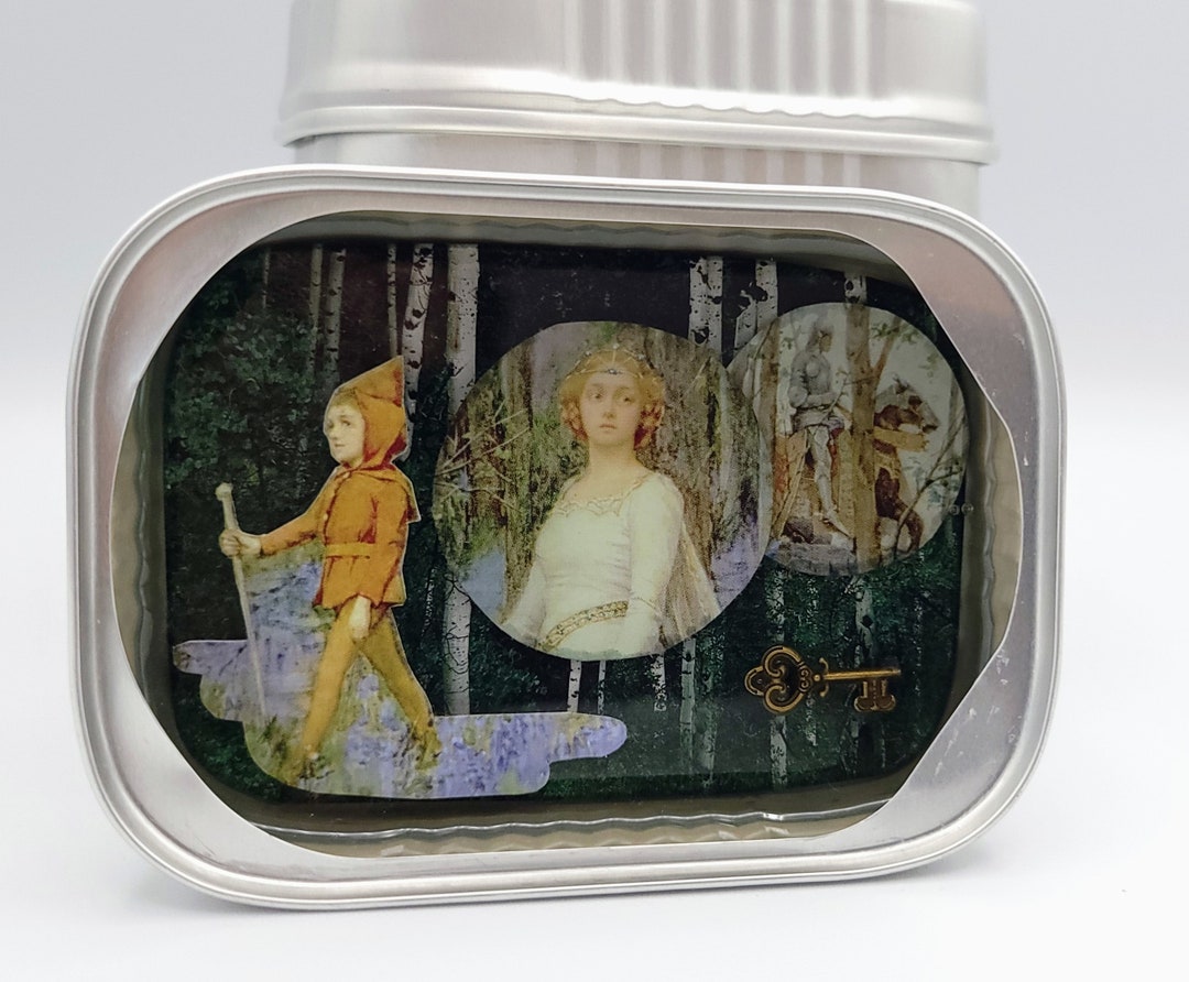 In the Woods, Mini Collage, Sardine Can Collage, Resin Art ...