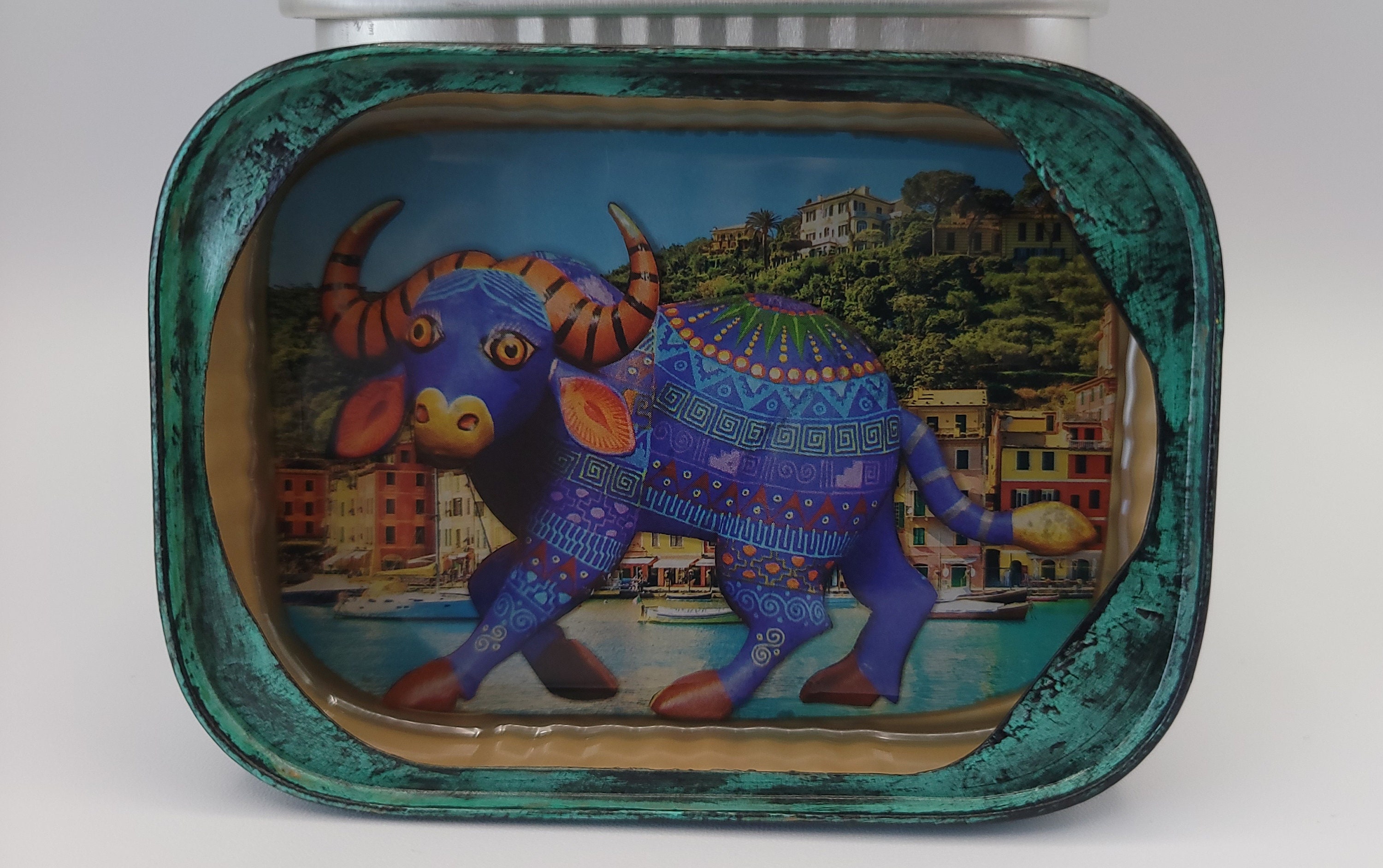 Bullish, Mini Collage, Sardine Can Crafts - Etsy