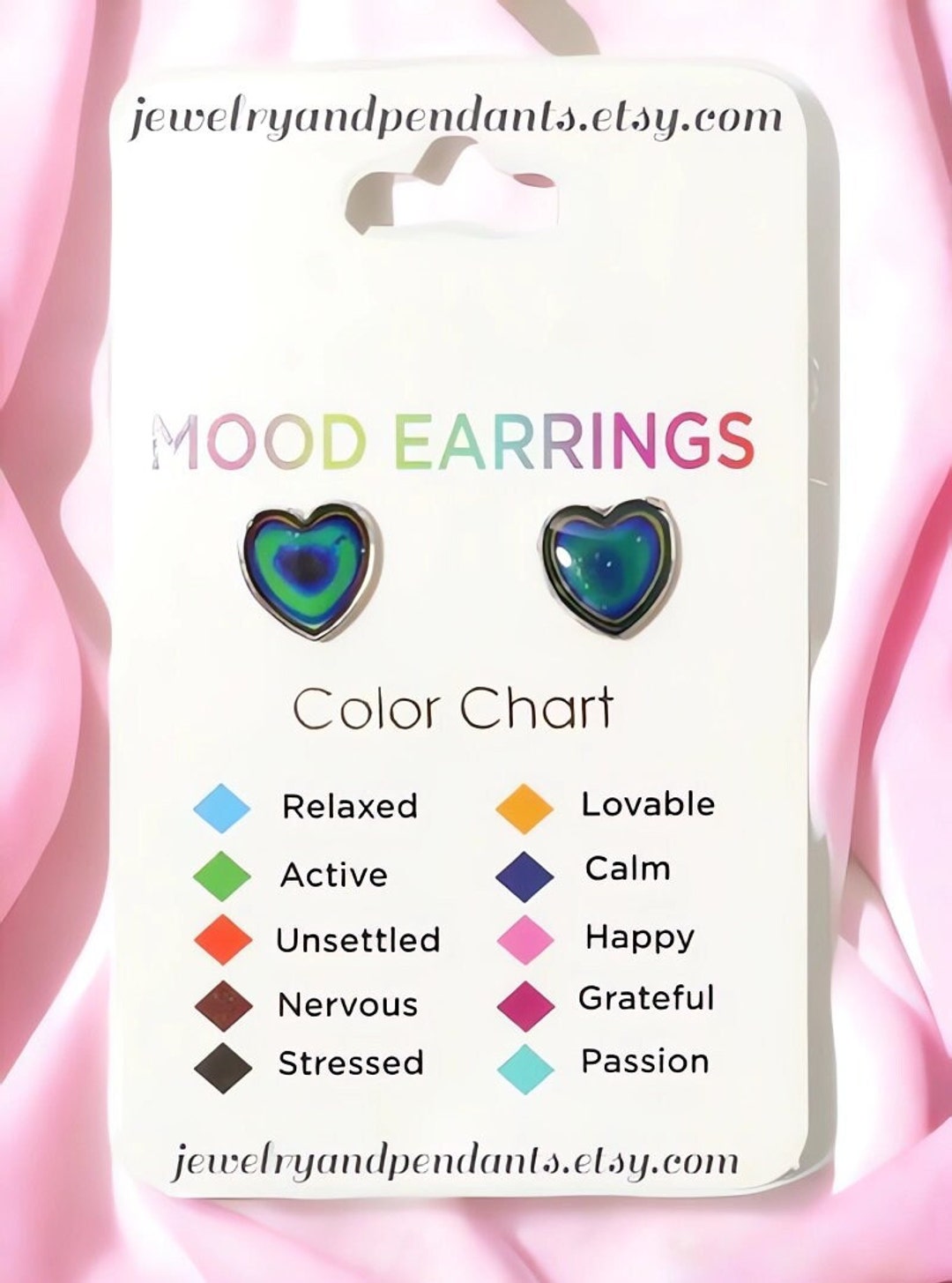 Color Changing Mood Earrings, Mood Stone Earrings, Heart Earrings ...