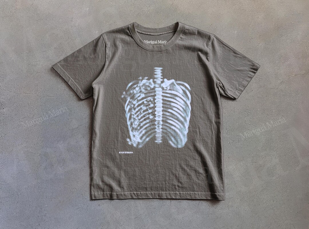 Gothic Rib Cage Tee, Grunge Skeleton Shirt, Alternative Y2k Top, Unisex ...