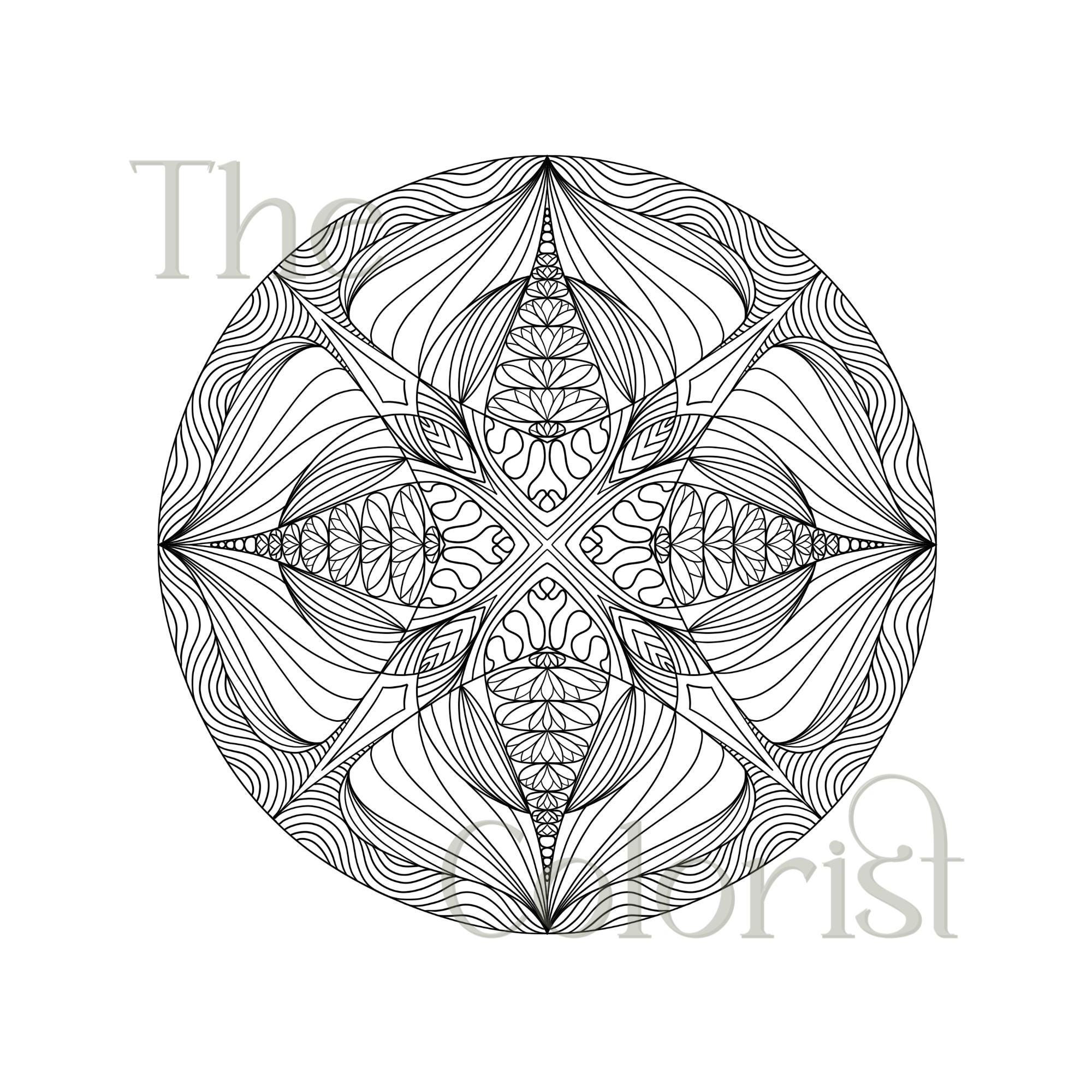 Mandala Coloring Page With Psychedelic Patterns No27 - Etsy