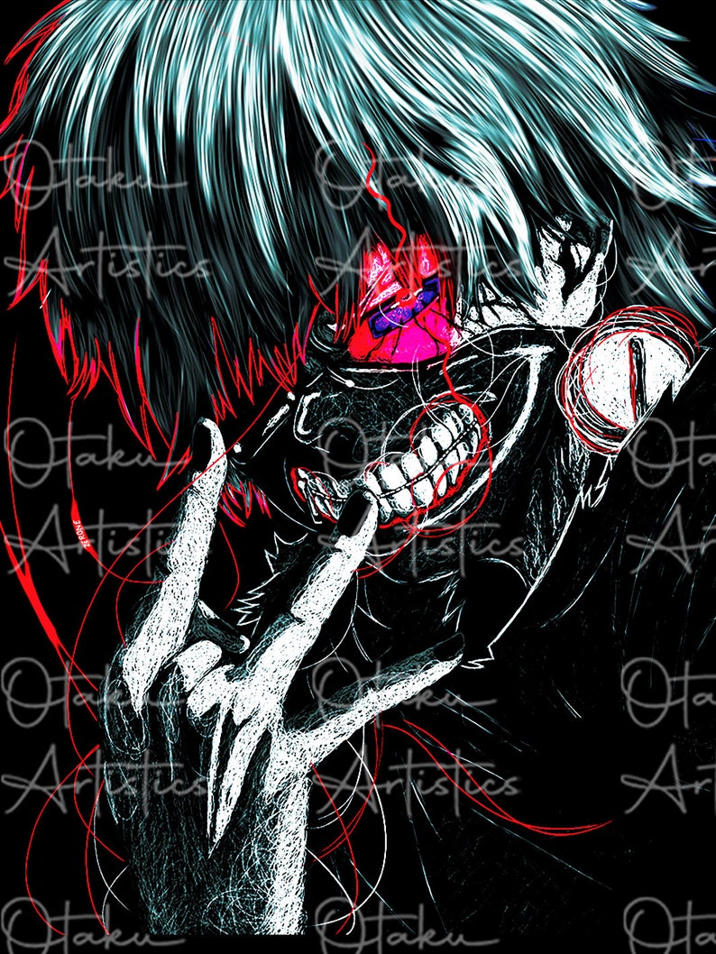Ken Kaneki Tokyo Ghoul Anime Art - Etsy