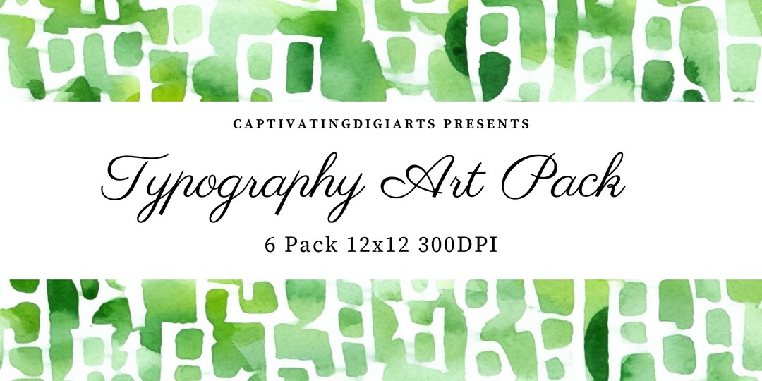 Typography Digital Seamless Art 6-pack - Etsy
