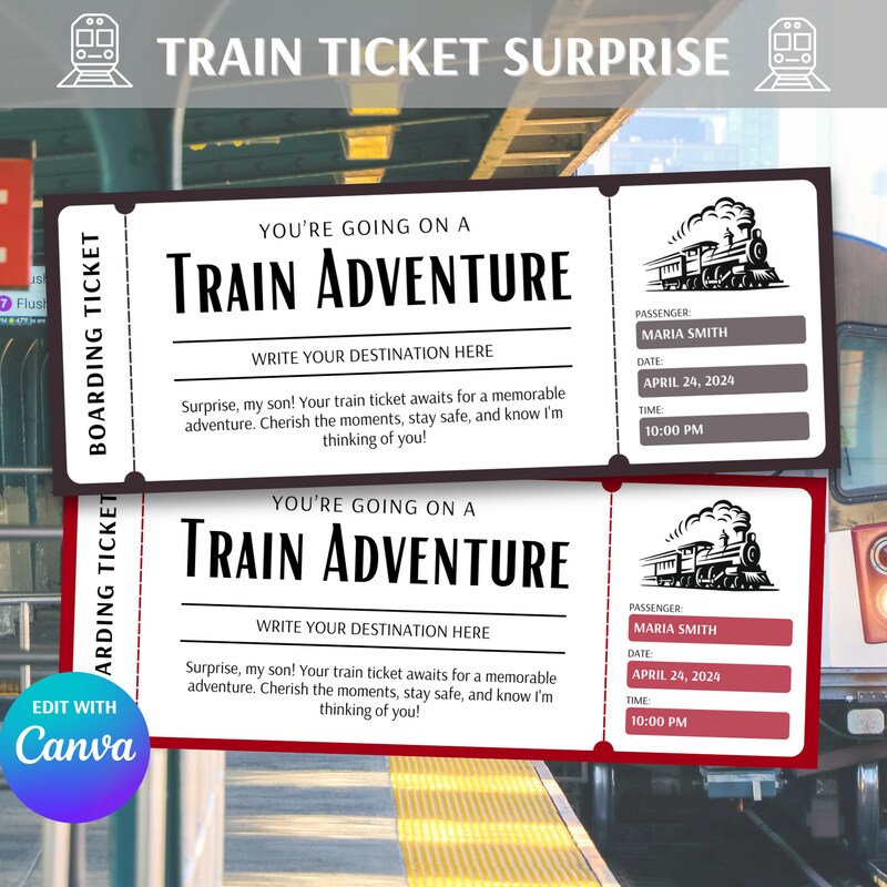 Train Ticket Template - Etsy