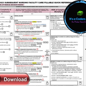 AMA'S 2023 (9 Pages) Fillable E/M MDM Guide Printable PDF Portfolio ...