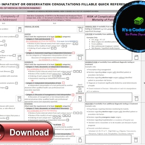 AMA'S 2023 (9 Pages) Fillable E/M MDM Guide Printable PDF Portfolio ...